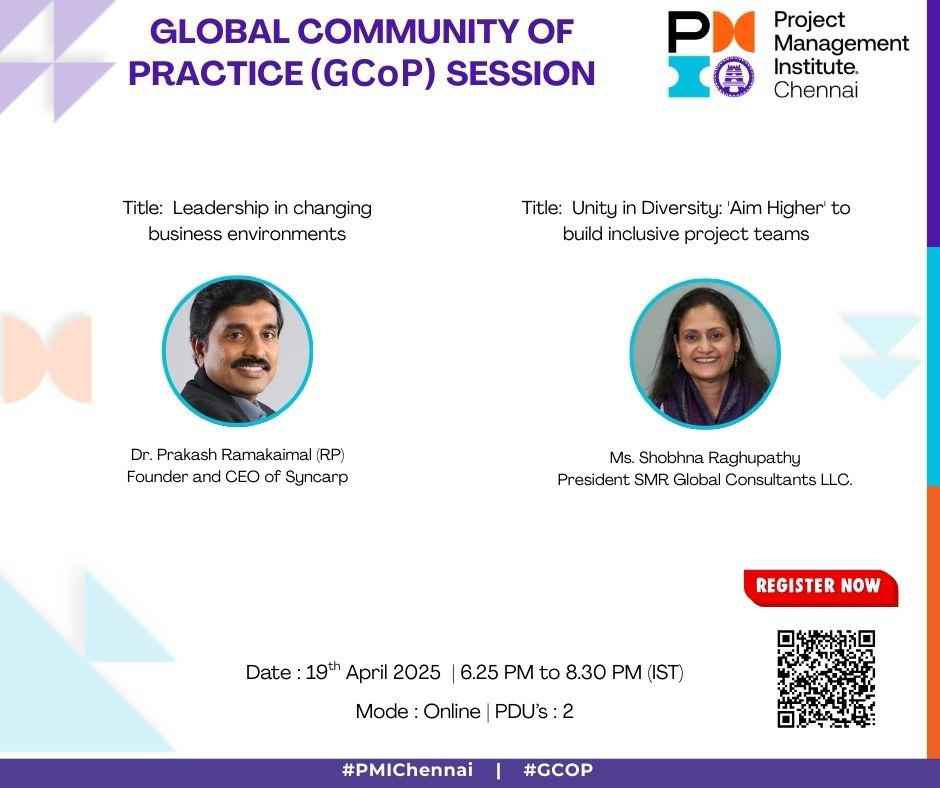 Dual GCoP Session - Project Management Institute Chennai Chapter